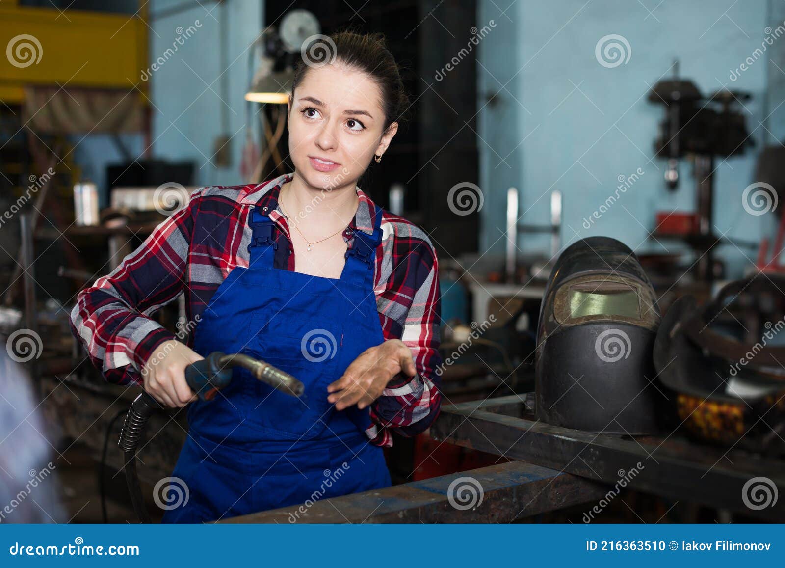 Woman Master is Posing in Workshop Stock Photo - Image of lifestyle ...