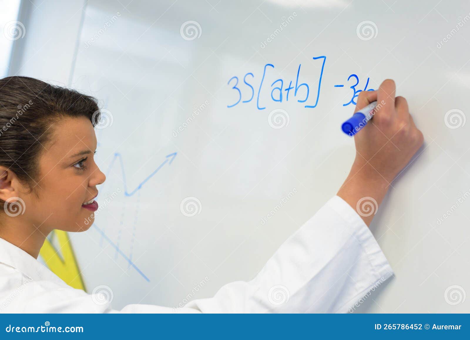 Woman during math lesson stock photo. Image of gorgeous - 265786452