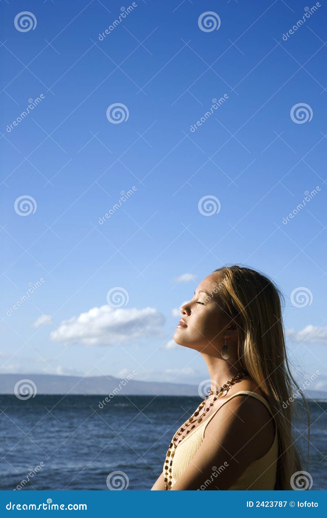 Woman on Maui beach stock image. Image of vacation, ocean - 2423787