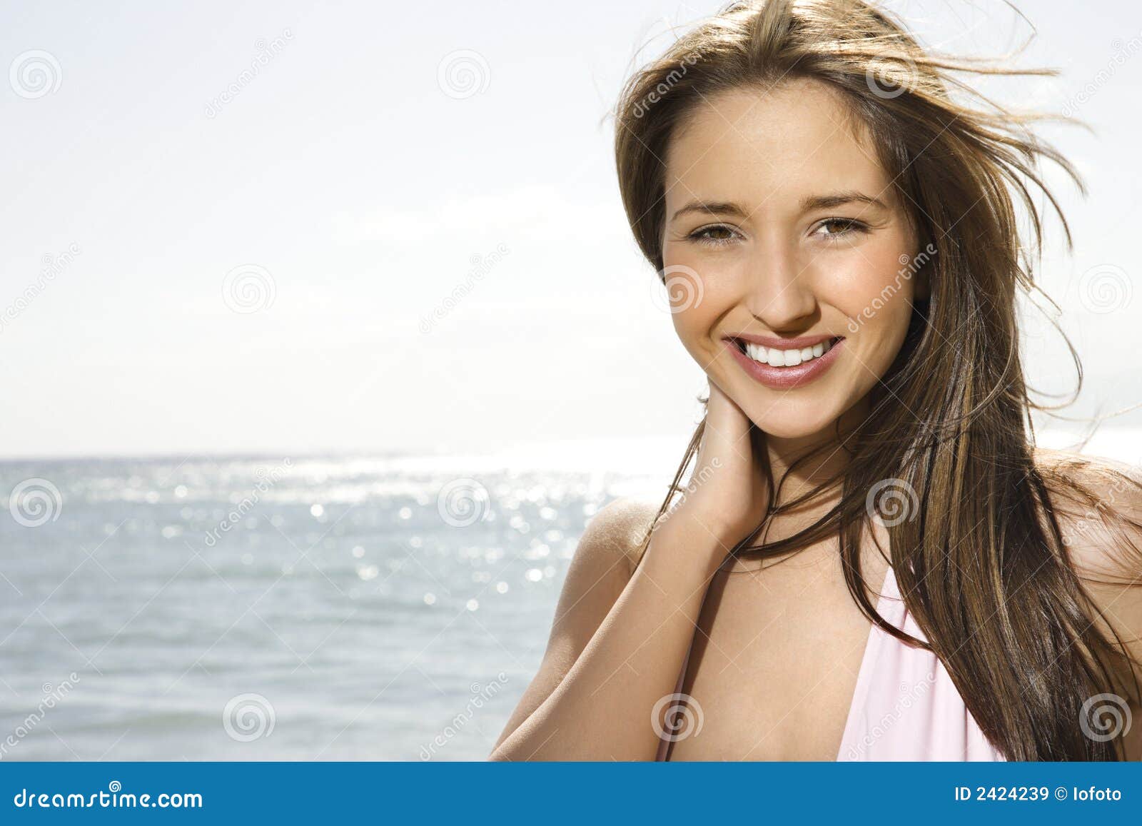 Woman on Maui beach. stock image. Image of shay, outdoors - 2424239