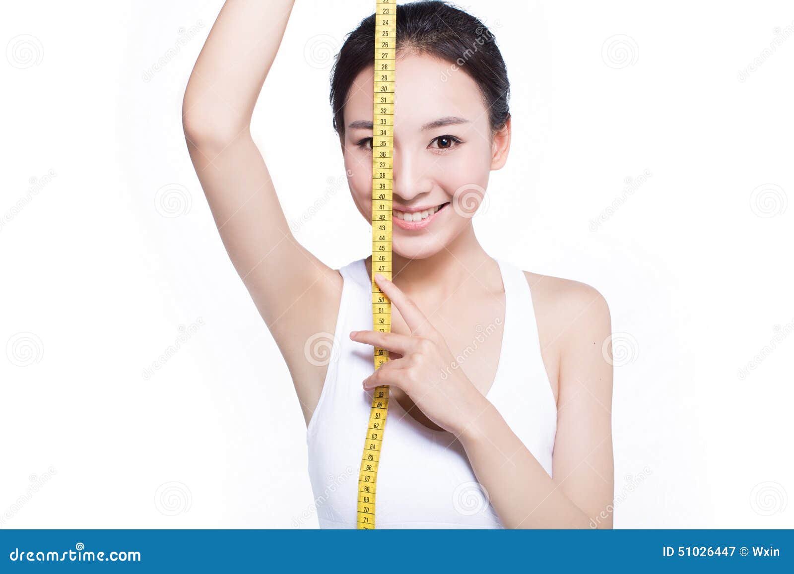 Woman with measure tape stock image. Image of people - 51026447