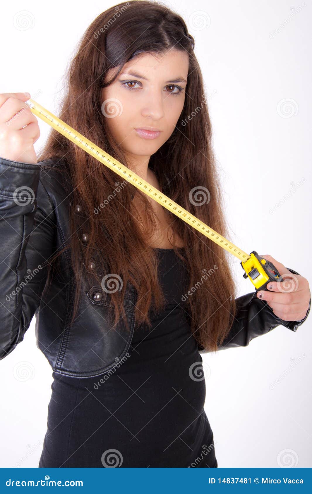Woman with measuring tape stock image. Image of fitness - 14837481