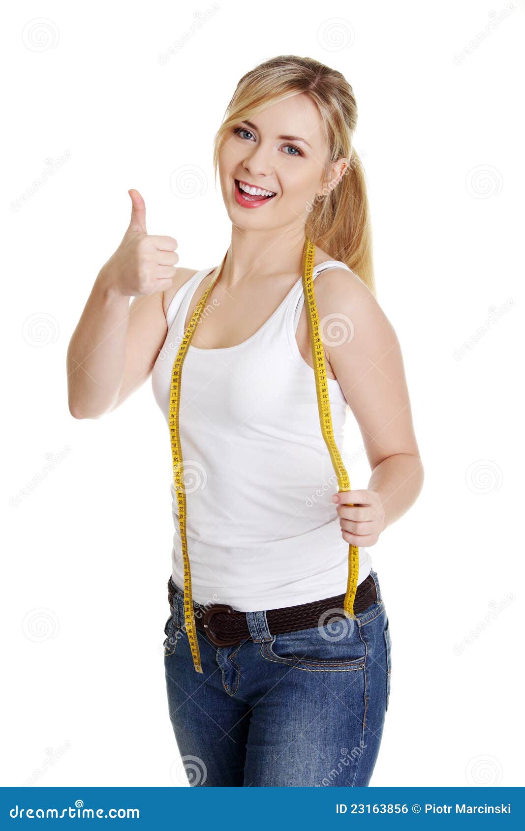 Woman with measuring tape stock photo. Image of diet - 23163856