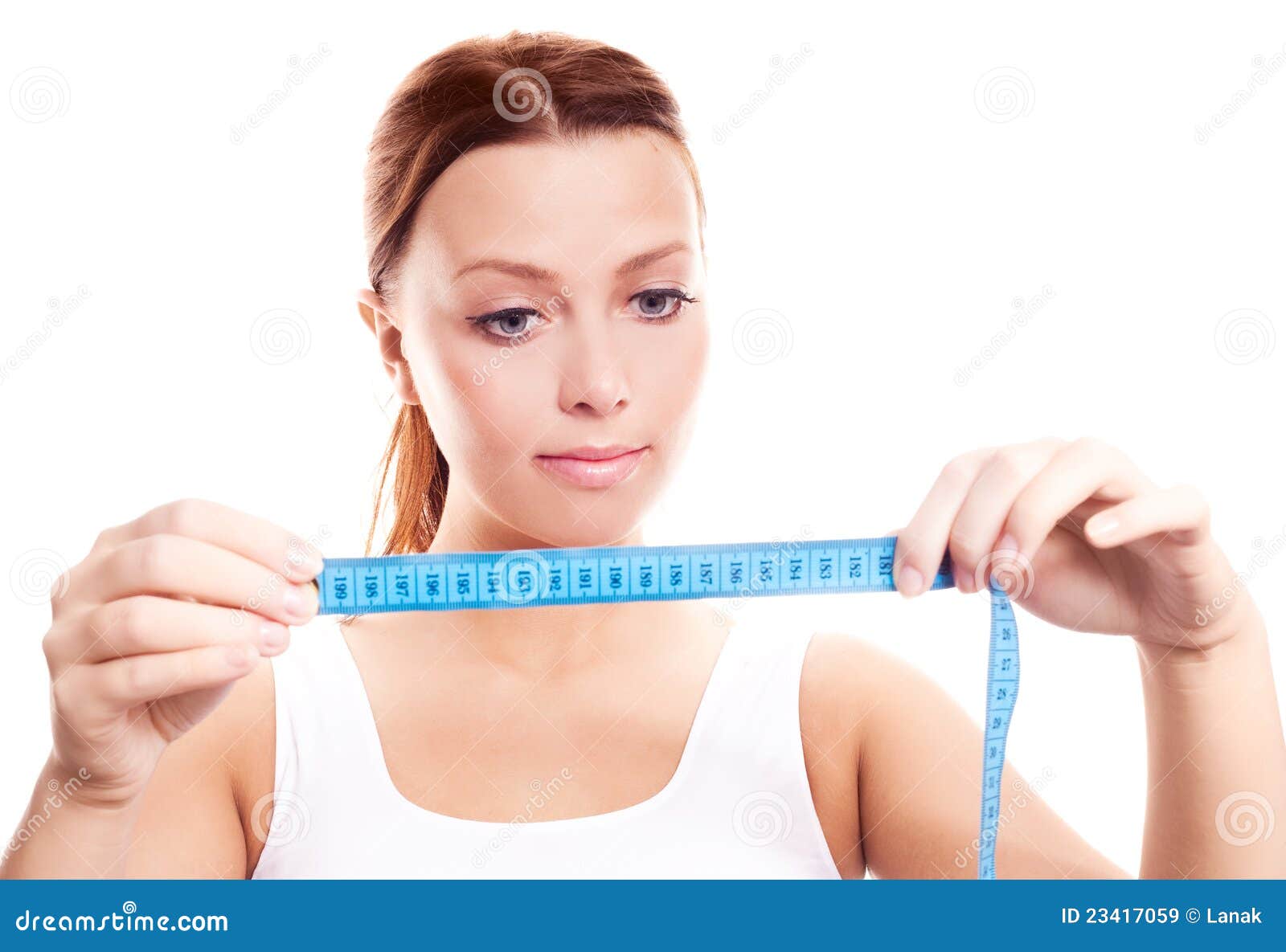 Woman with measuring tape stock image. Image of hand - 23417059