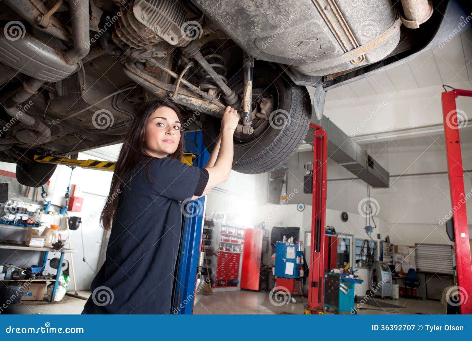 Woman Mechanic Portrait stock image. Image of female - 36392707