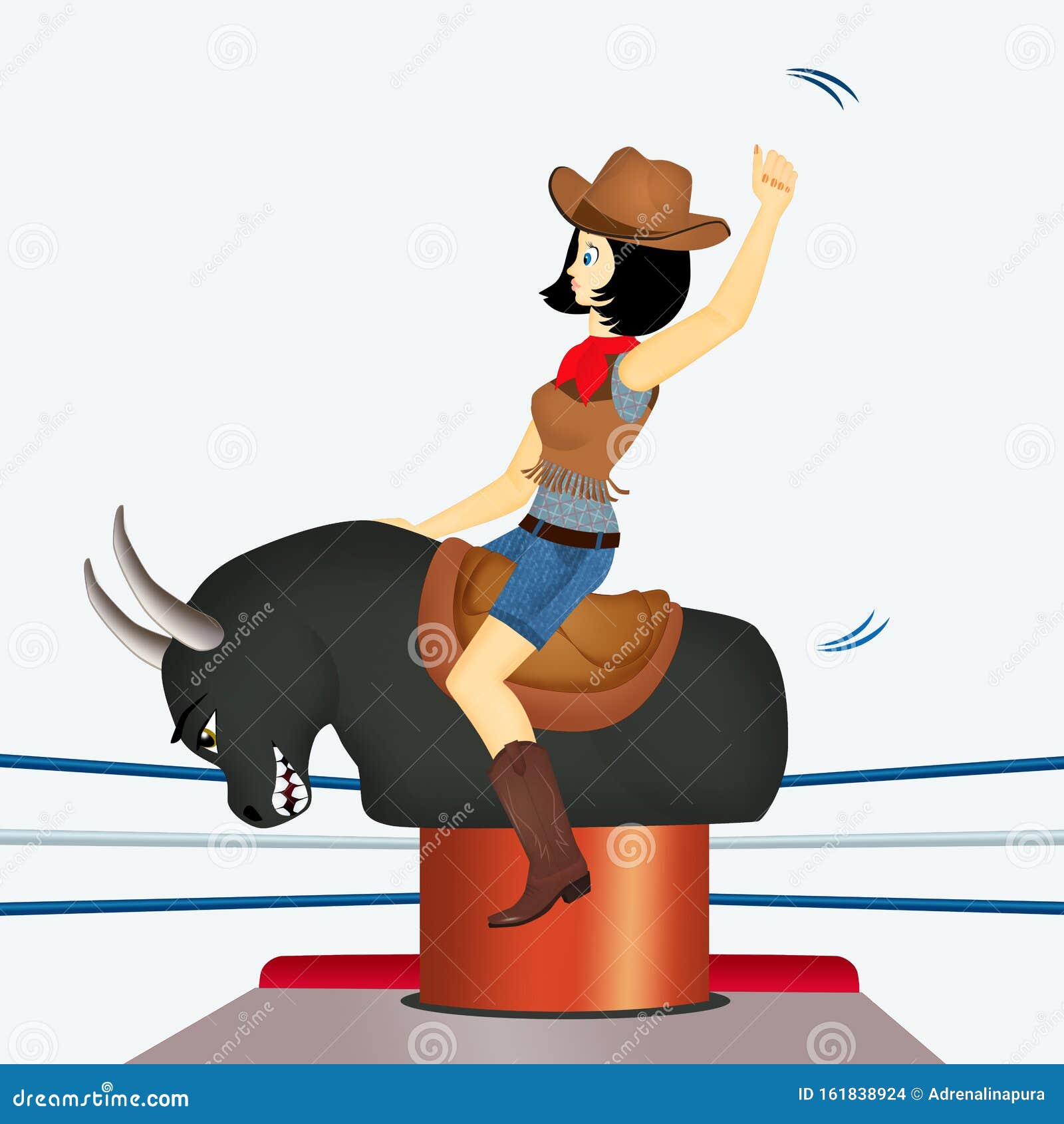 Attraction Rodeo Line Icon, The Rides Concept, Mechanical Bull With ...