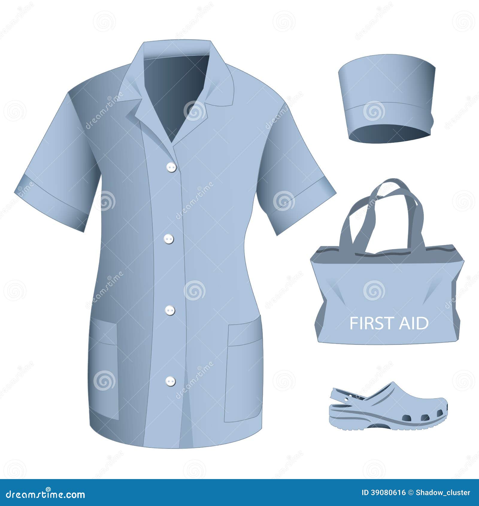 Woman medical clothes set stock vector. Illustration of maid - 39080616