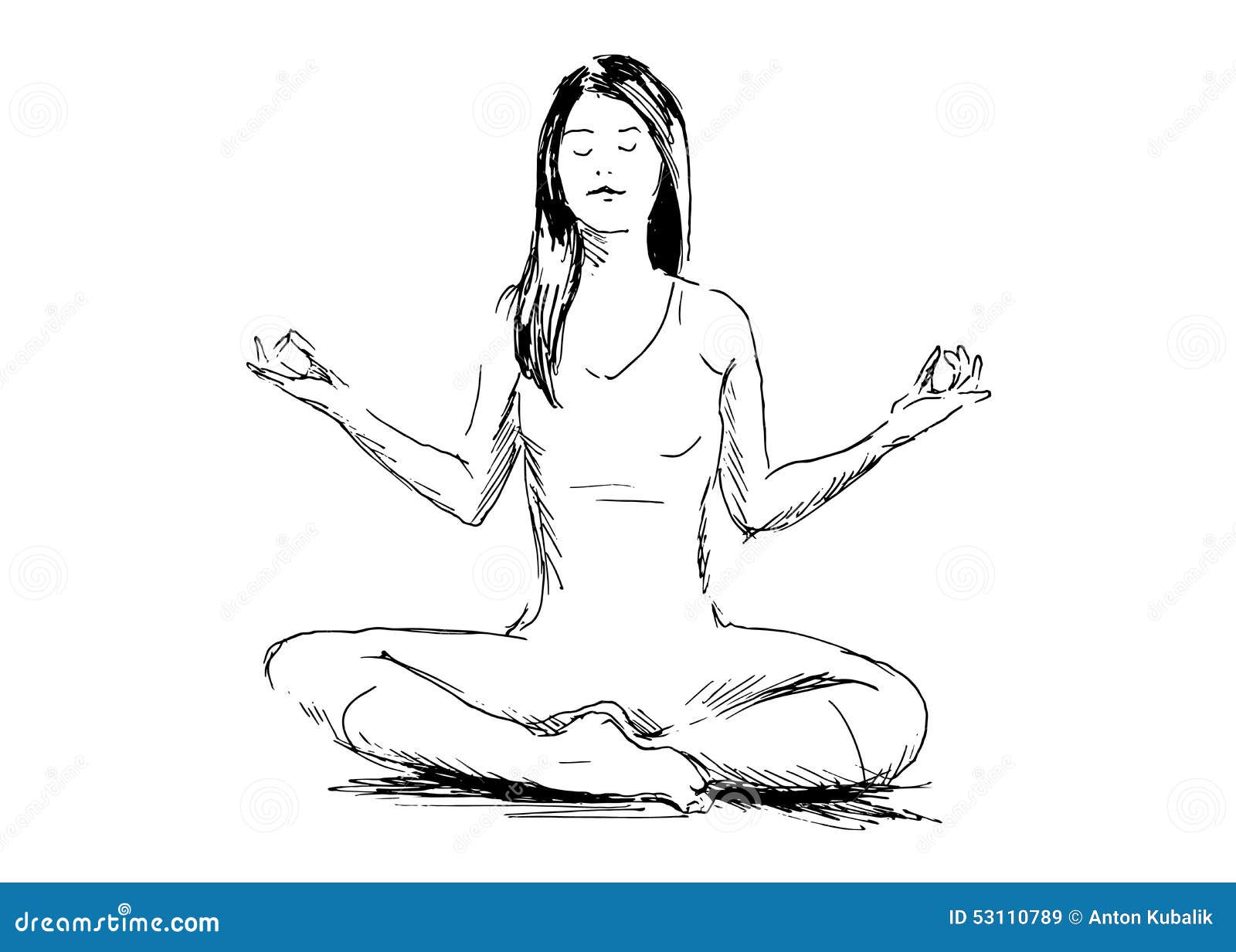 Woman meditating stock vector. Illustration of peace - 53110789 Woman meditating stock vector. Illustration of peace - 53110789