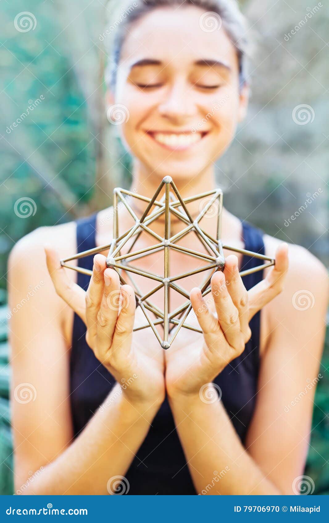 Woman Meditating on Sacred Geometry Stock Photo - Image of geometry ...