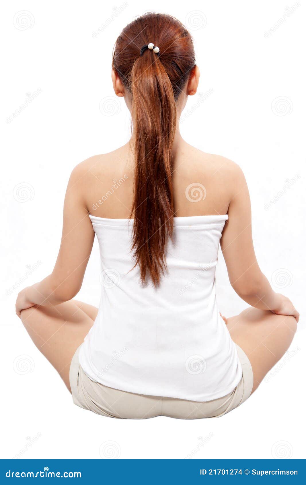 Woman Meditating Taken from Behind Stock Photo - Image of lifestyle ...