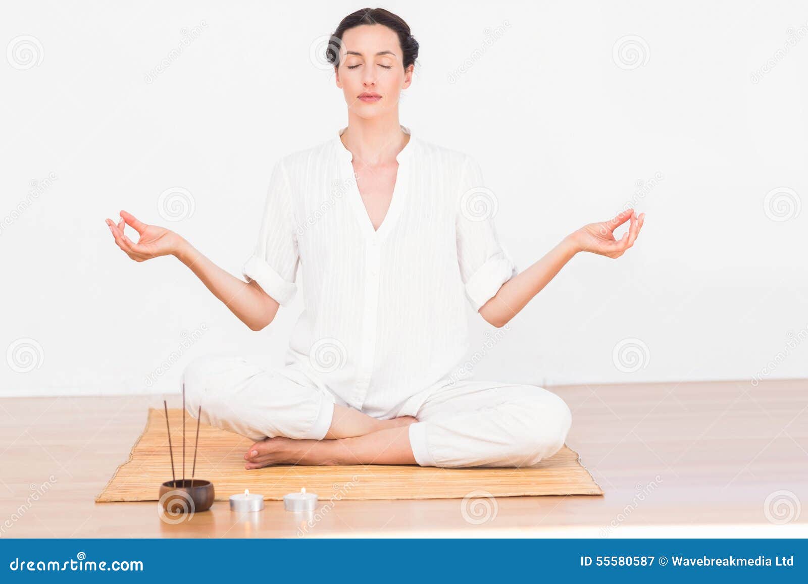 A Woman in a Meditation Position Stock Image - Image of female, adult ...