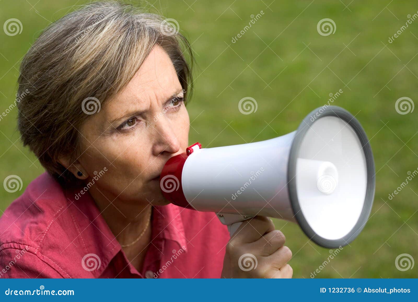 Woman and megaphone stock photo. Image of portrait, person - 1232736
