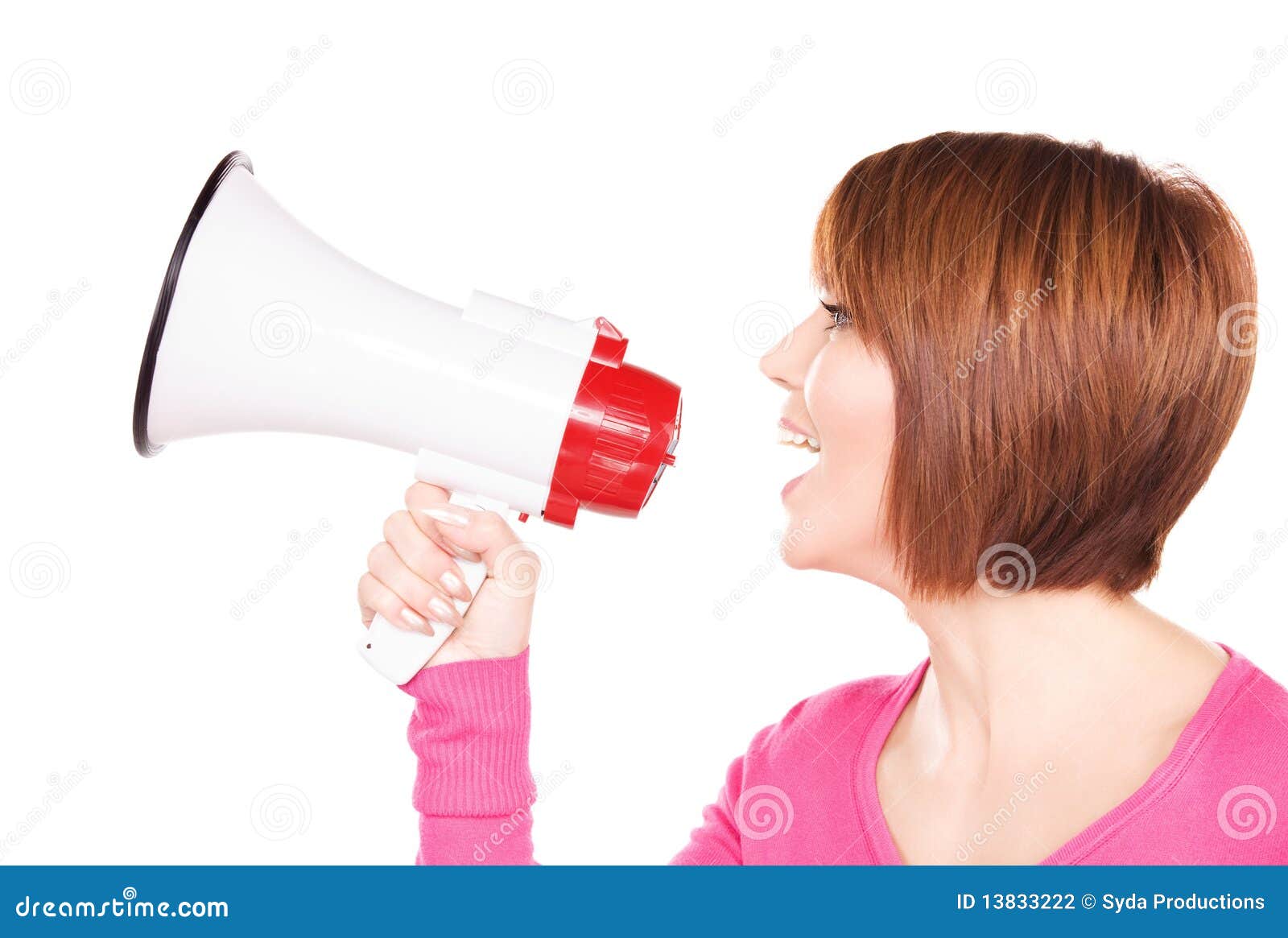 Woman with megaphone stock photo. Image of bright, female - 13833222