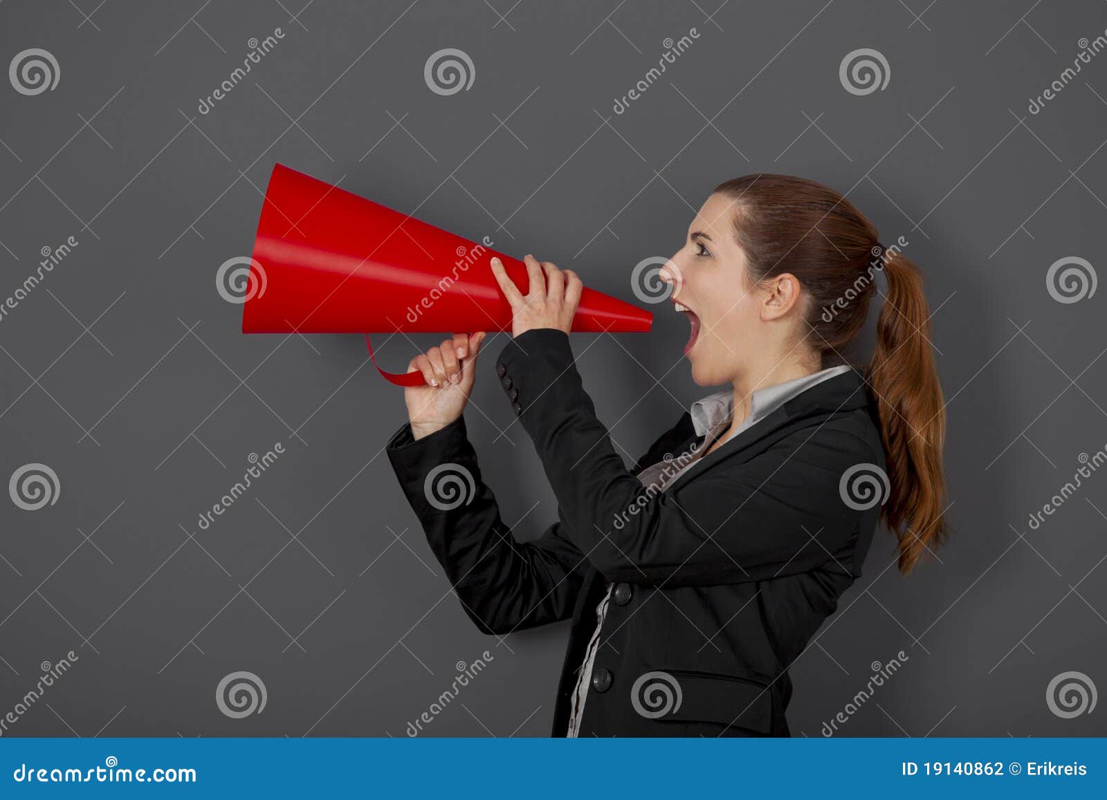 Woman with a megaphone stock photo. Image of beautiful - 19140862
