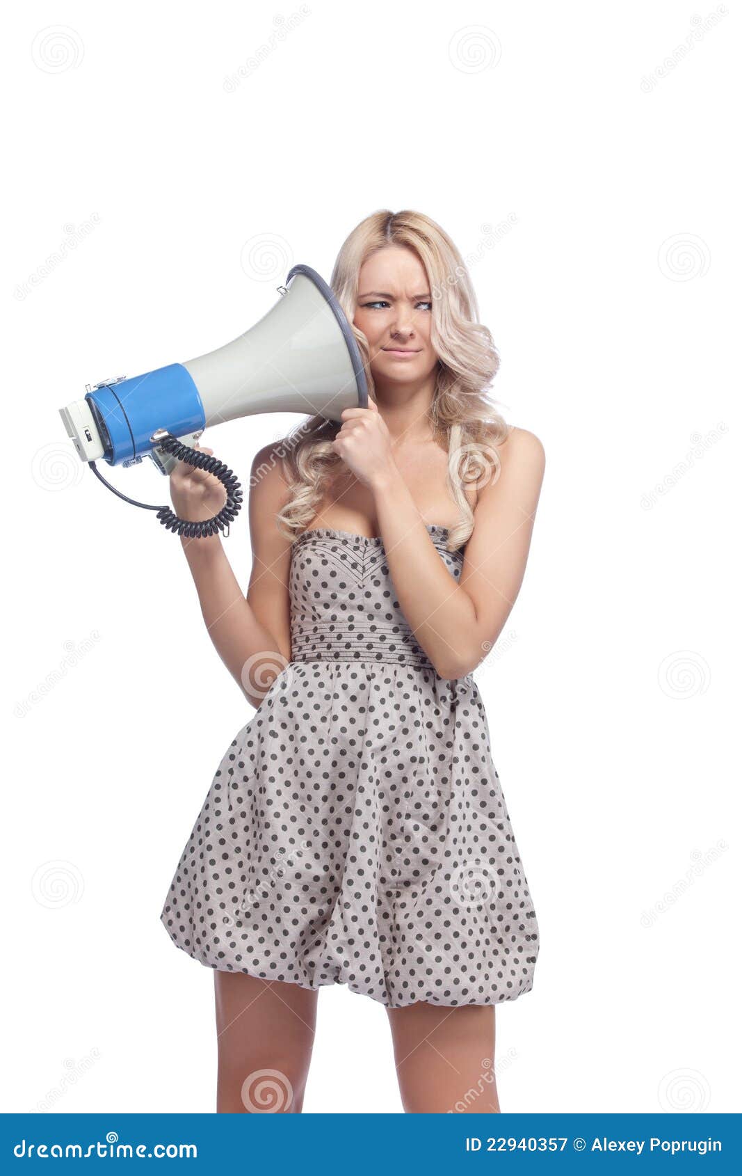 Woman with megaphone stock image. Image of girl, announce - 22940357