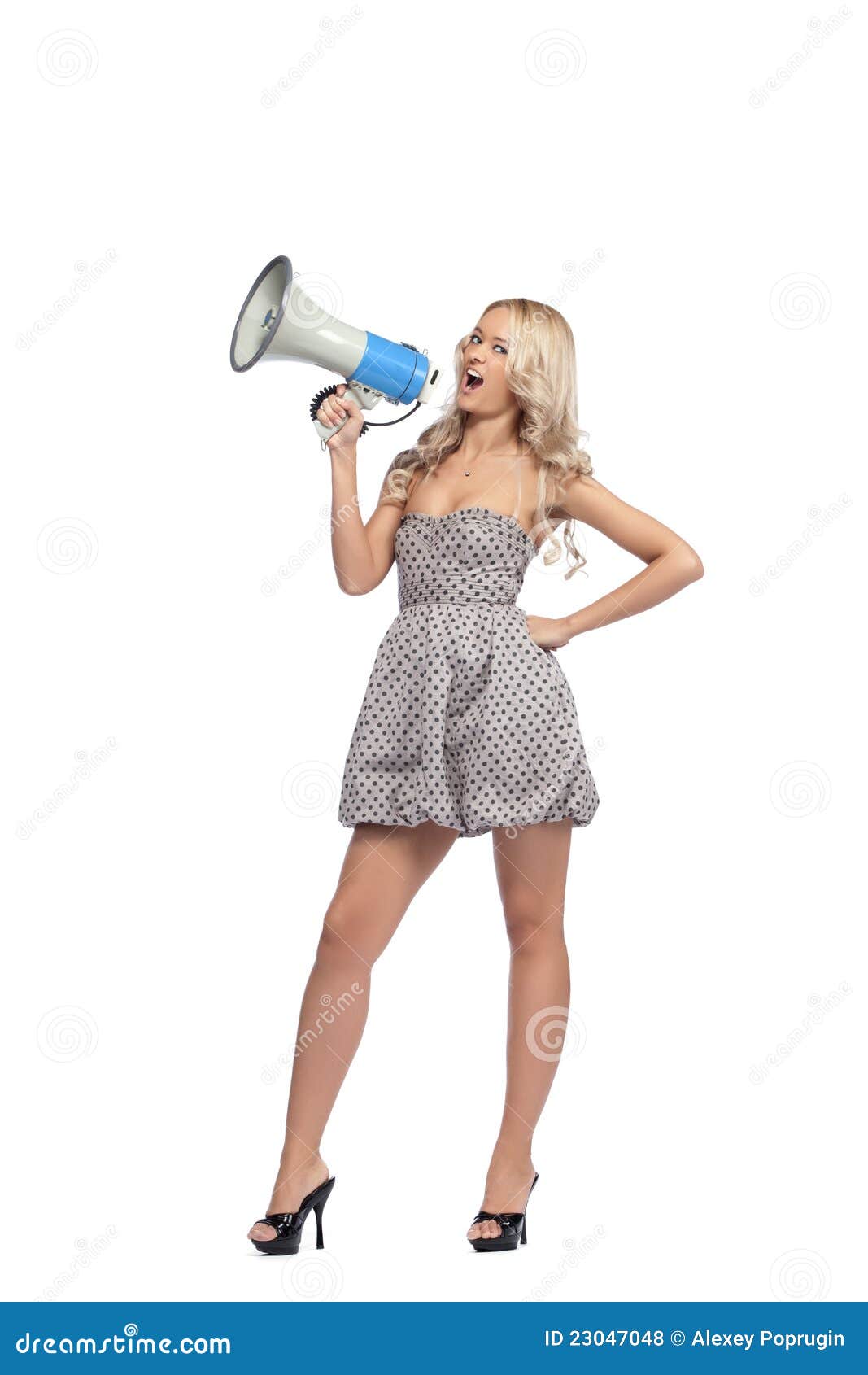 Woman with megaphone stock photo. Image of businesswoman - 23047048