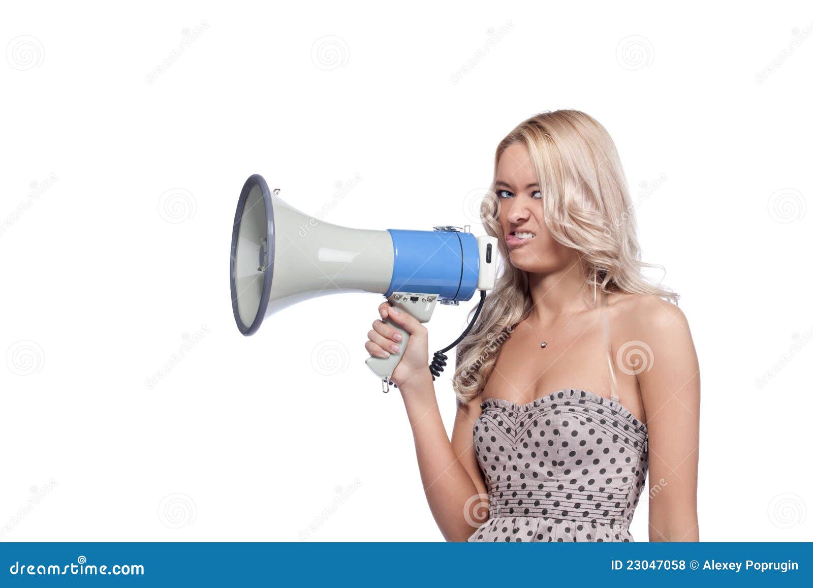 Woman with megaphone stock photo. Image of blonde, casual - 23047058