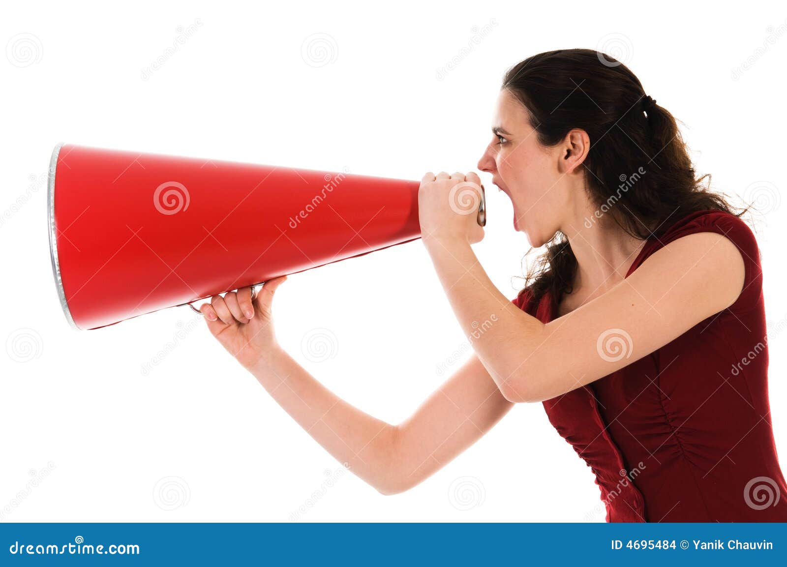 Woman and Megaphone stock photo. Image of success, megaphone - 4695484