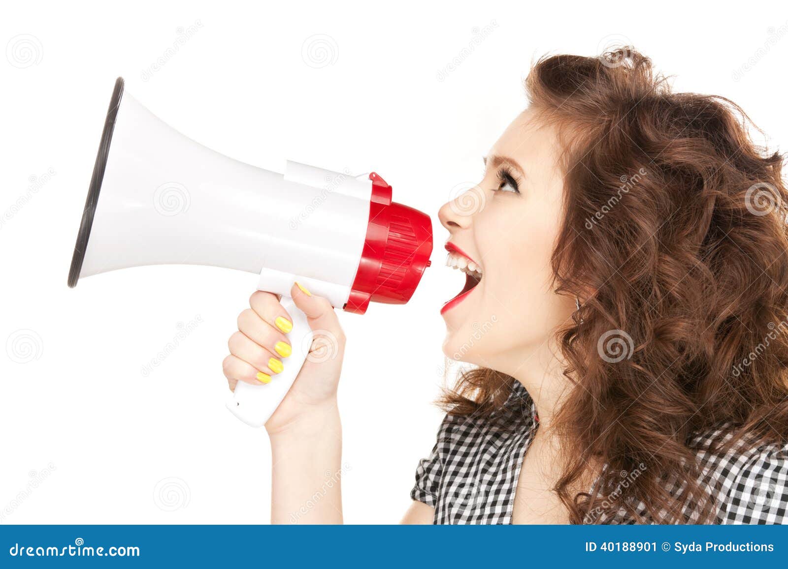 Woman with megaphone stock image. Image of broadcasting - 40188901