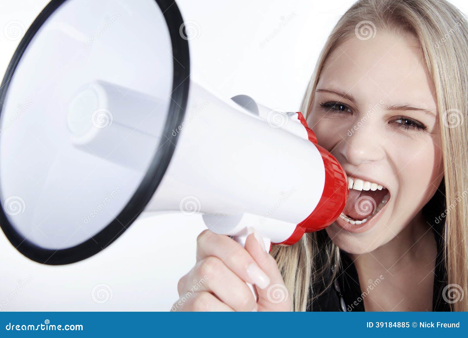 Woman with megaphone stock image. Image of holding, lady - 39184885