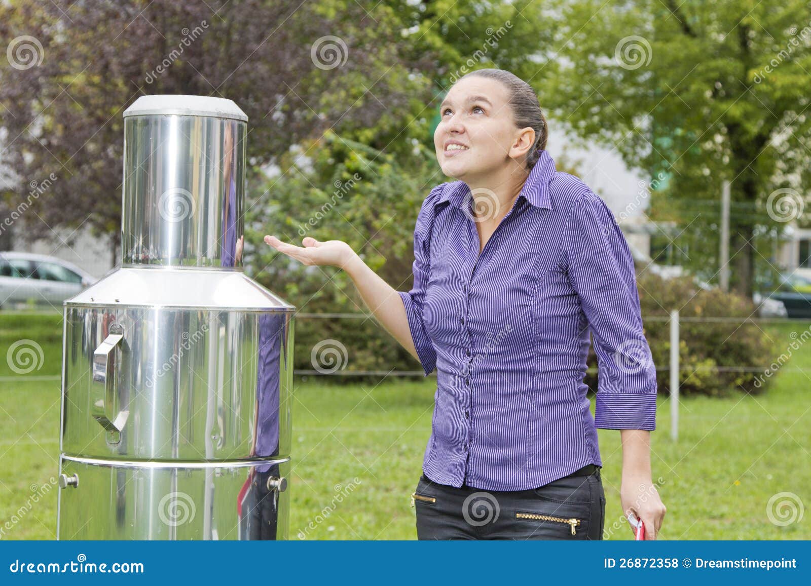 Woman Meteorologist Expects Rain Stock Photo - Image of cute ...