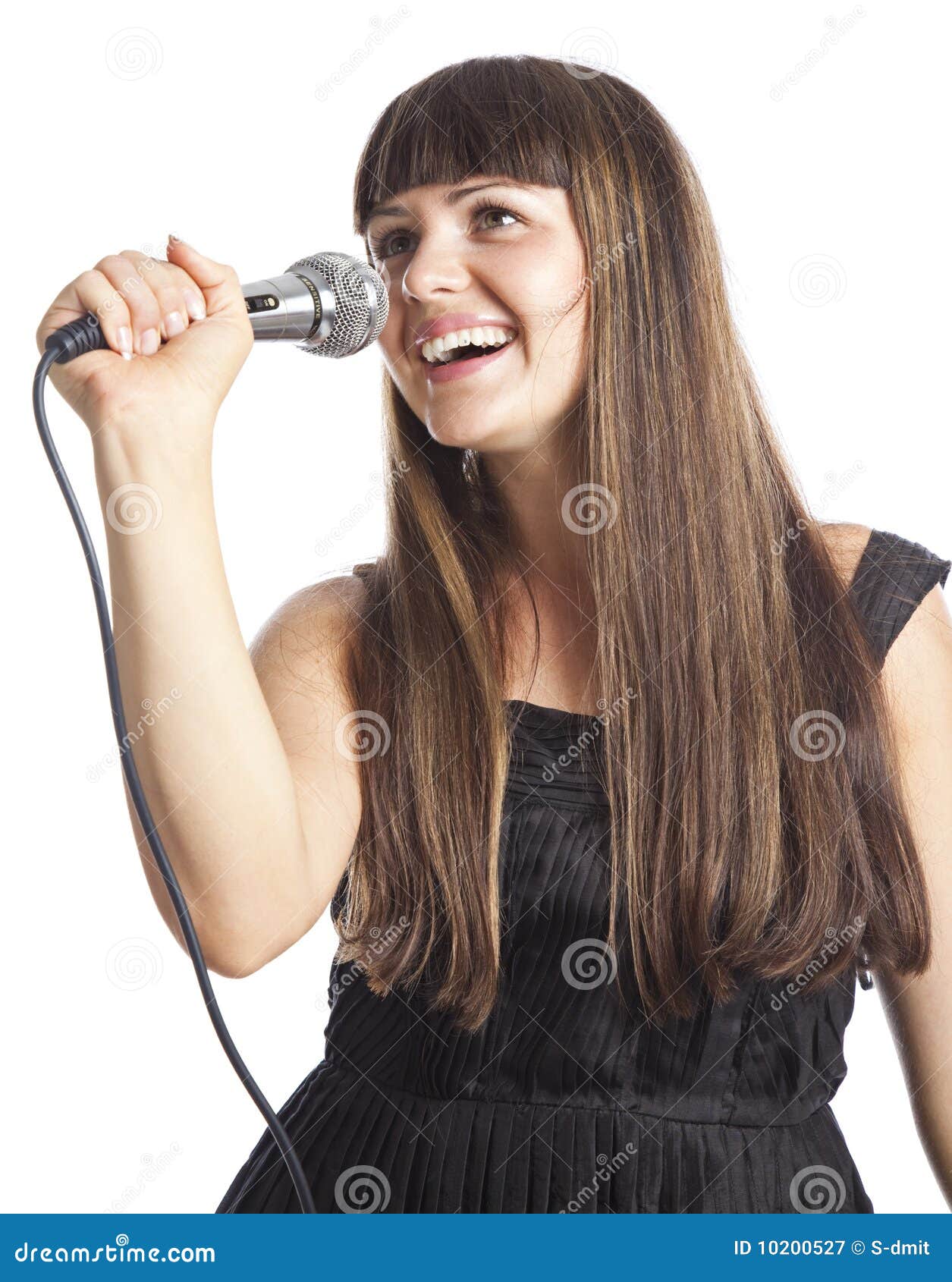 Woman with microphone stock image. Image of artist, enjoyment - 10200527