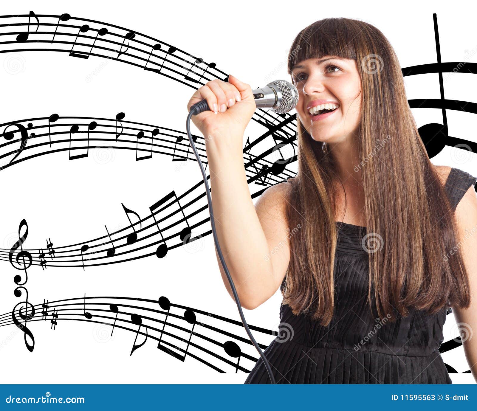 Woman with microphone stock image. Image of cheerful - 11595563