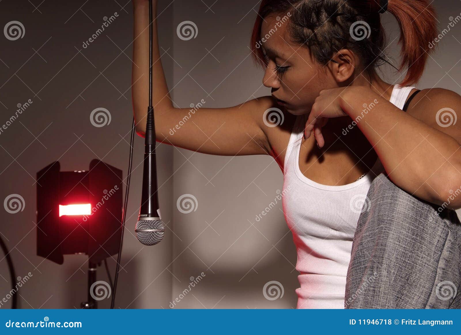 Woman with microphone stock photo. Image of conscious - 11946718