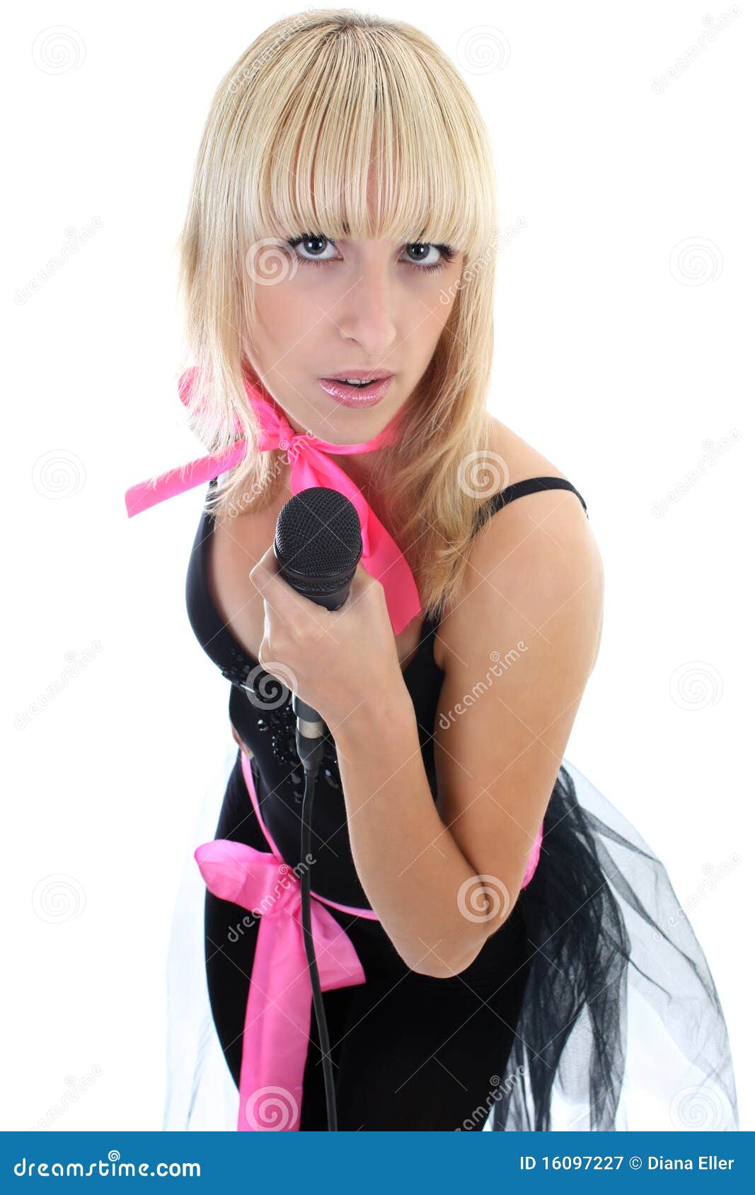 Woman with microphone stock image. Image of female, caucasian - 16097227