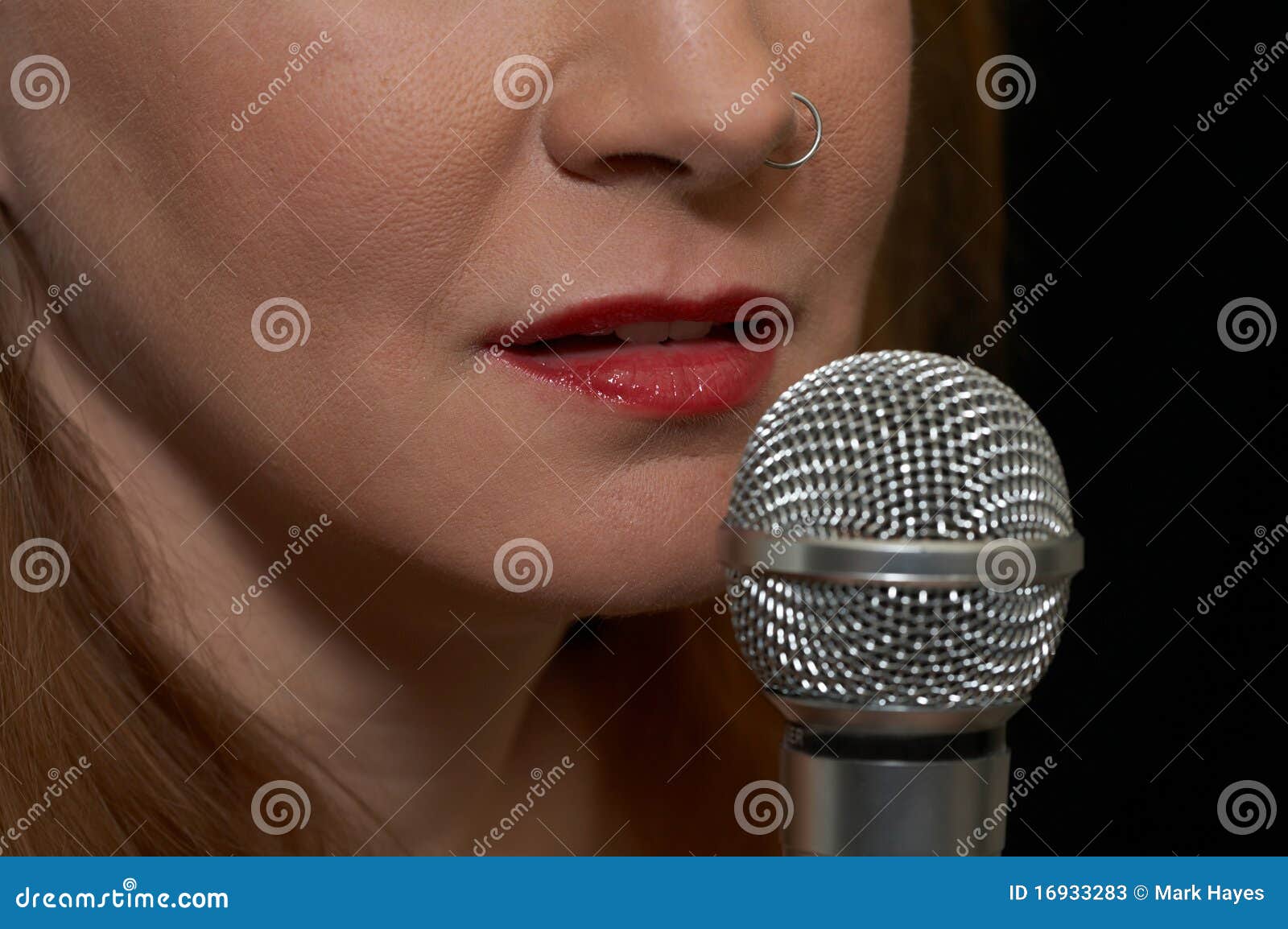 Woman and microphone stock image. Image of music, performance - 16933283