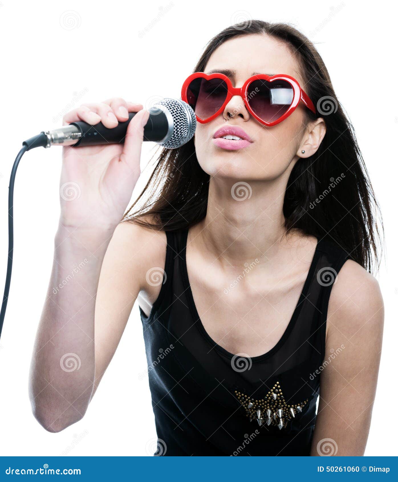 Woman with microphone stock photo. Image of holding, audio - 50261060