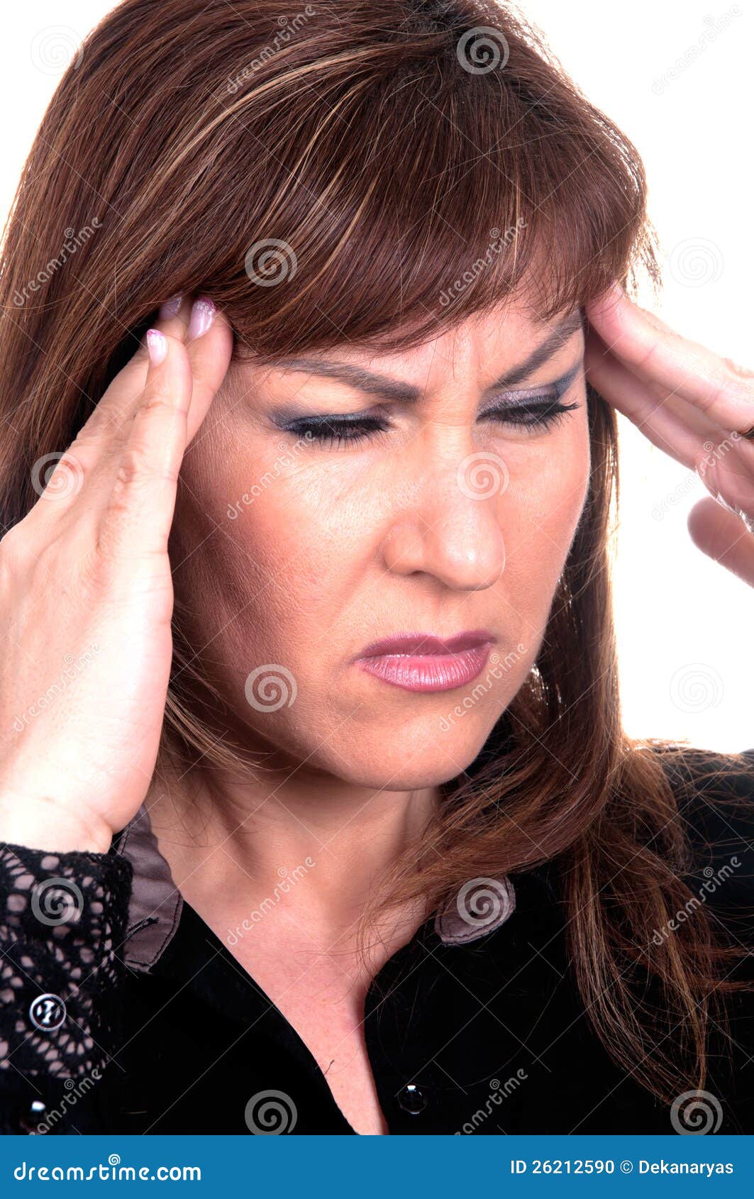 Woman with migraine stock photo. Image of person, pressure - 26212590