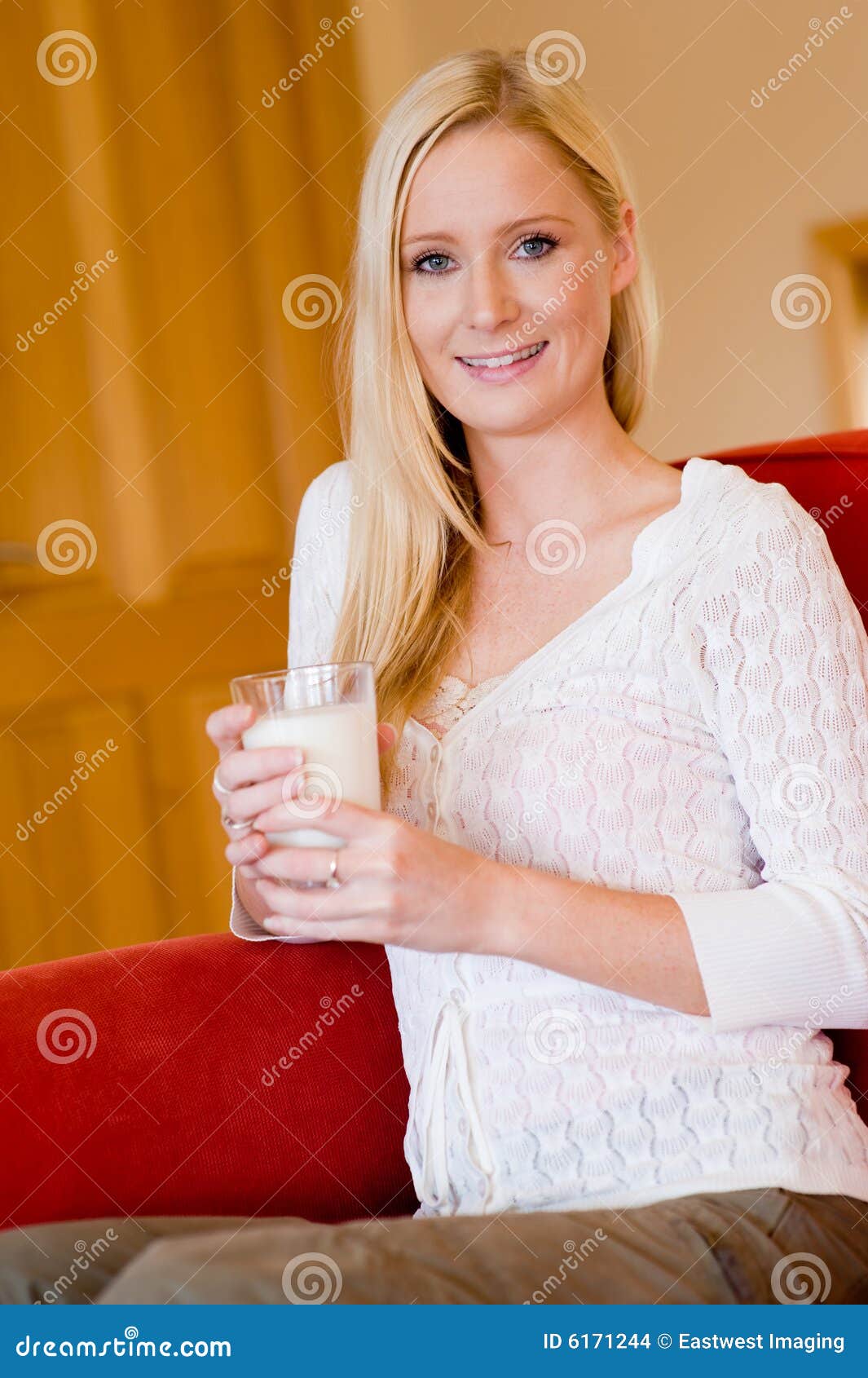 Woman with Milk stock photo. Image of beautiful, blue - 6171244
