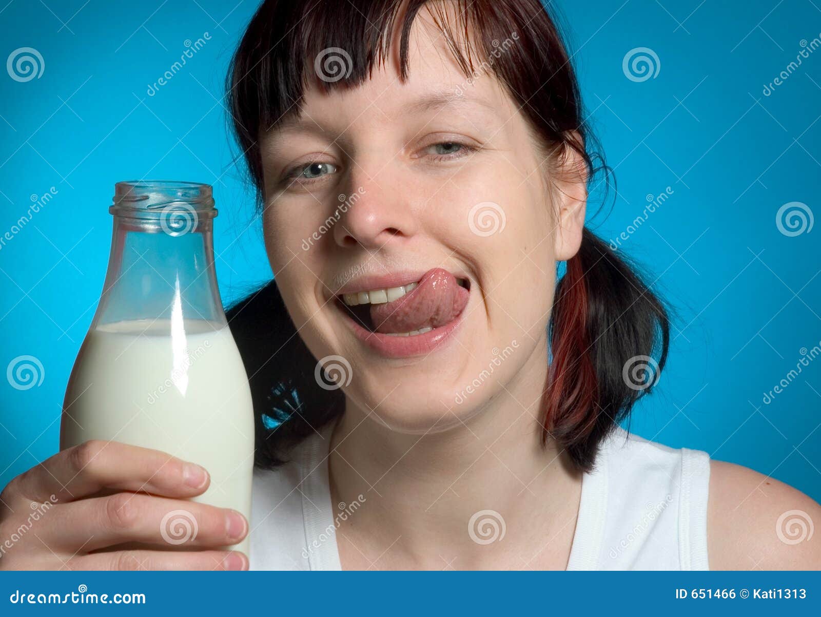 Woman with milk stock photo. Image of white, breakfast - 651466
