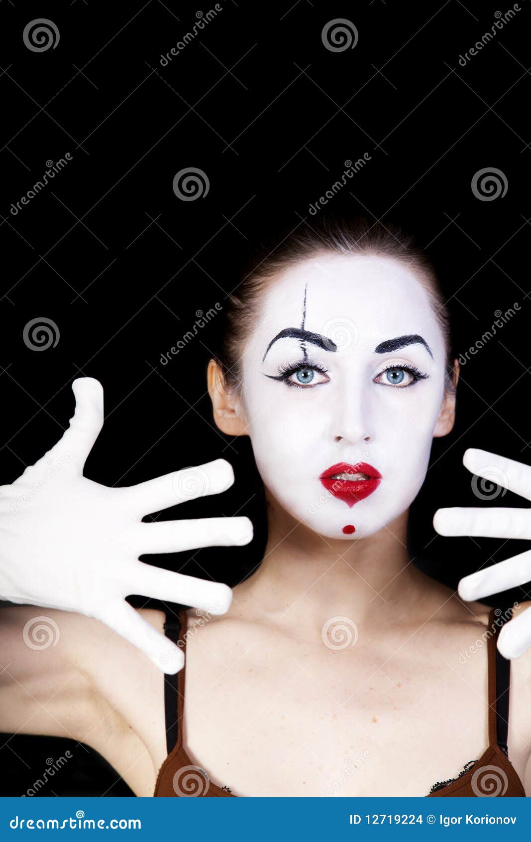 Woman Mime Hands White Gloves Stock Photos - Free & Royalty-Free Stock ...