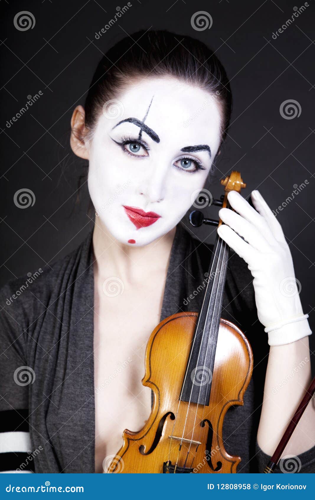Woman Mime With Theatrical Makeup. Studio Shot. Stock Photography ...