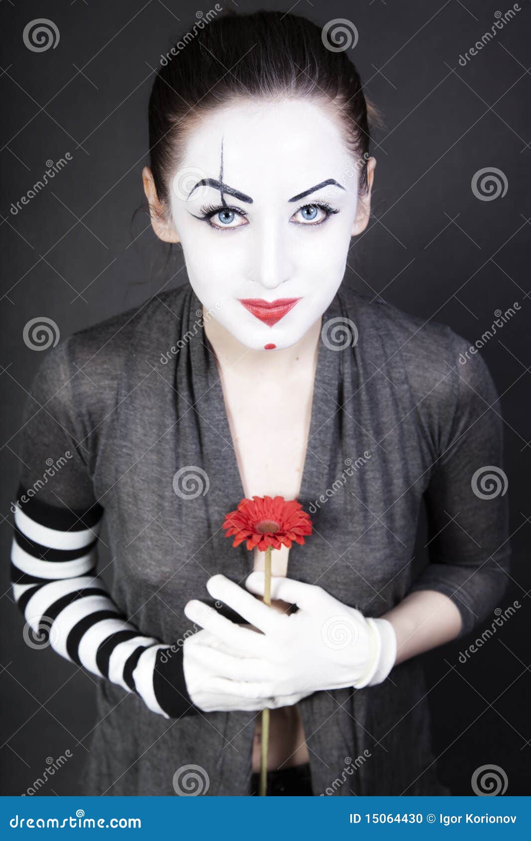 Woman Mime With Theatrical Makeup. Studio Shot. Stock Photography ...