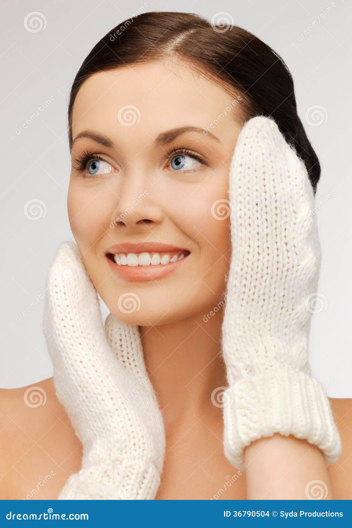 Woman in mittens stock photo. Image of perfect, alluring - 36790504