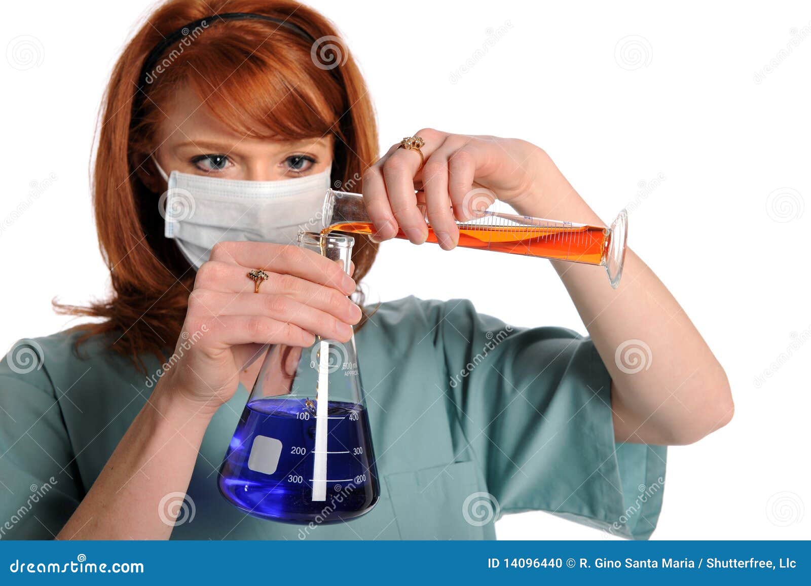 Woman Mixing chemicals stock photo. Image of people, chemical - 14096440