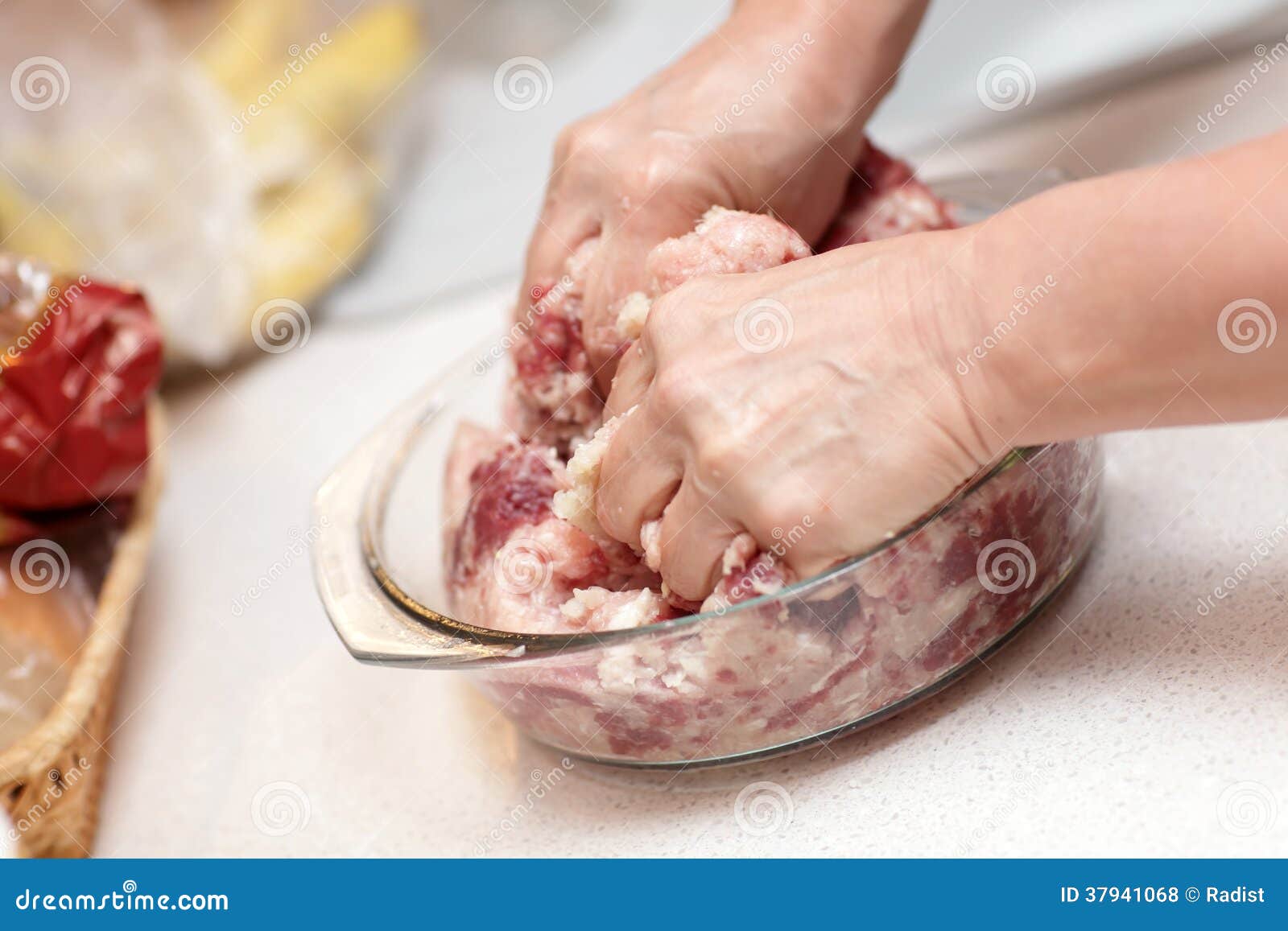 Woman mixing mince stock photo. Image of chopped, ingredient - 37941068