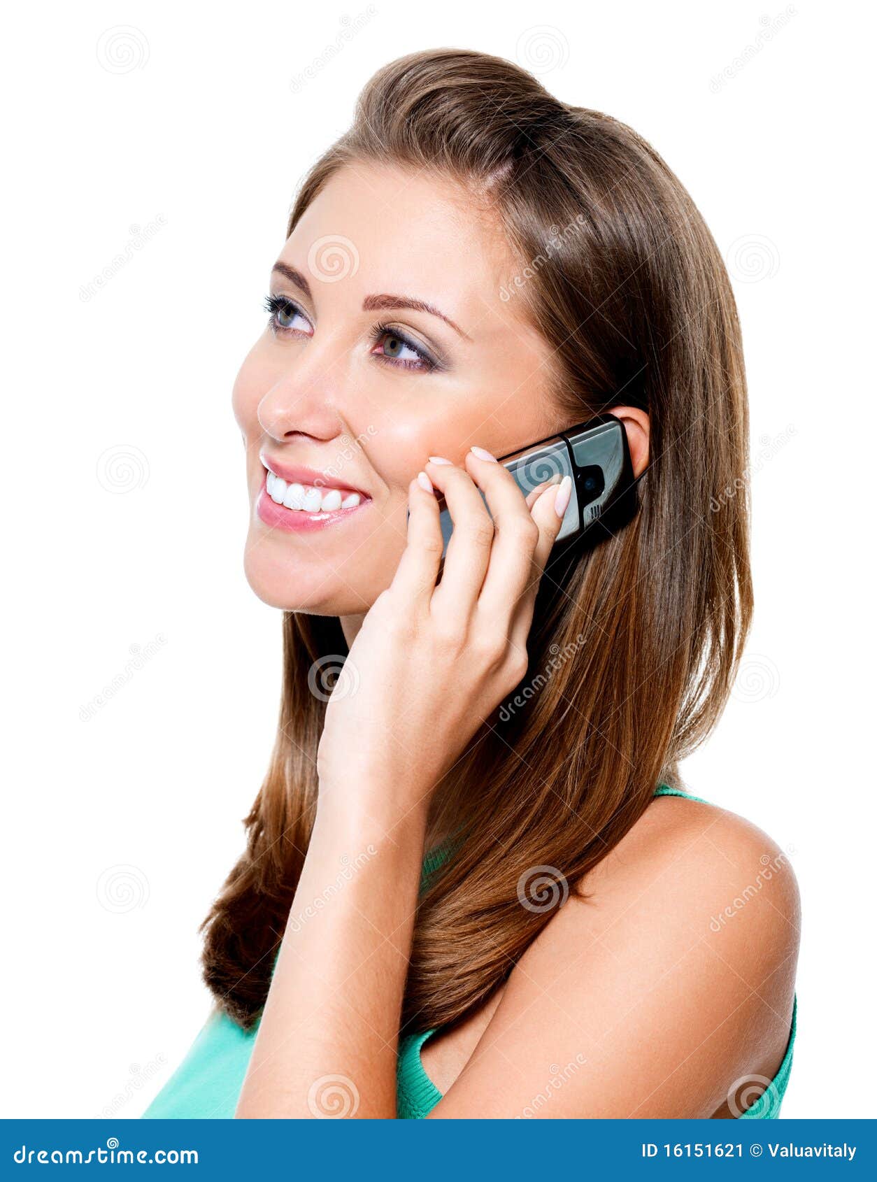 Woman with mobile phone stock image. Image of holding - 16151621