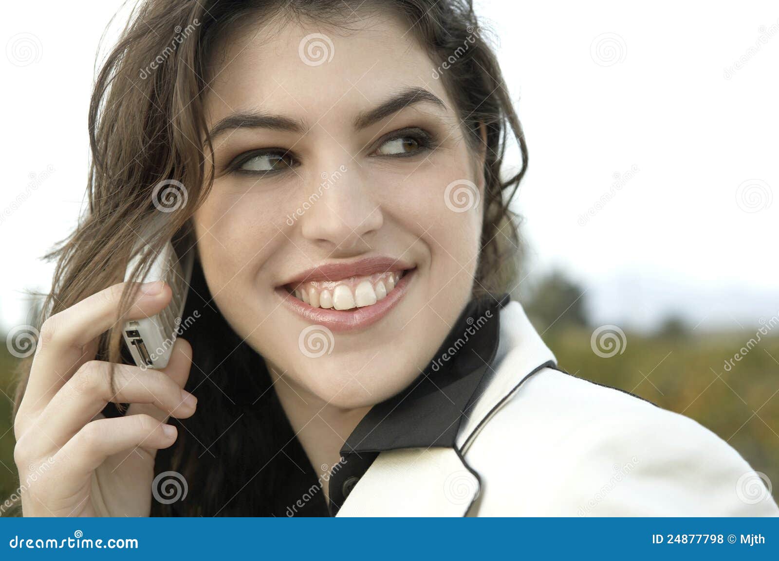 Woman with Mobile Phone stock photo. Image of handset - 24877798