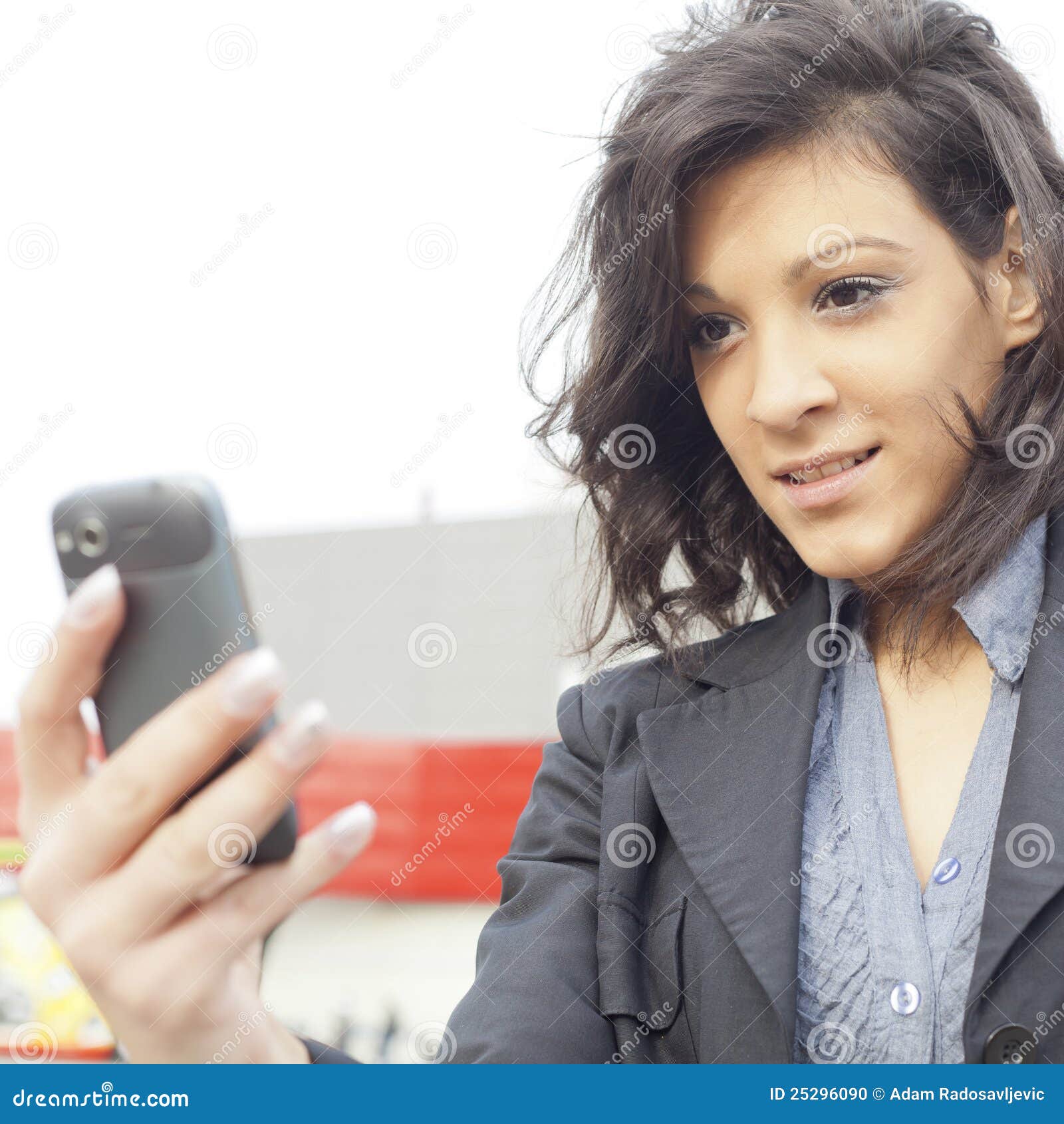 Woman with mobile phone stock photo. Image of urban, outdoor - 25296090