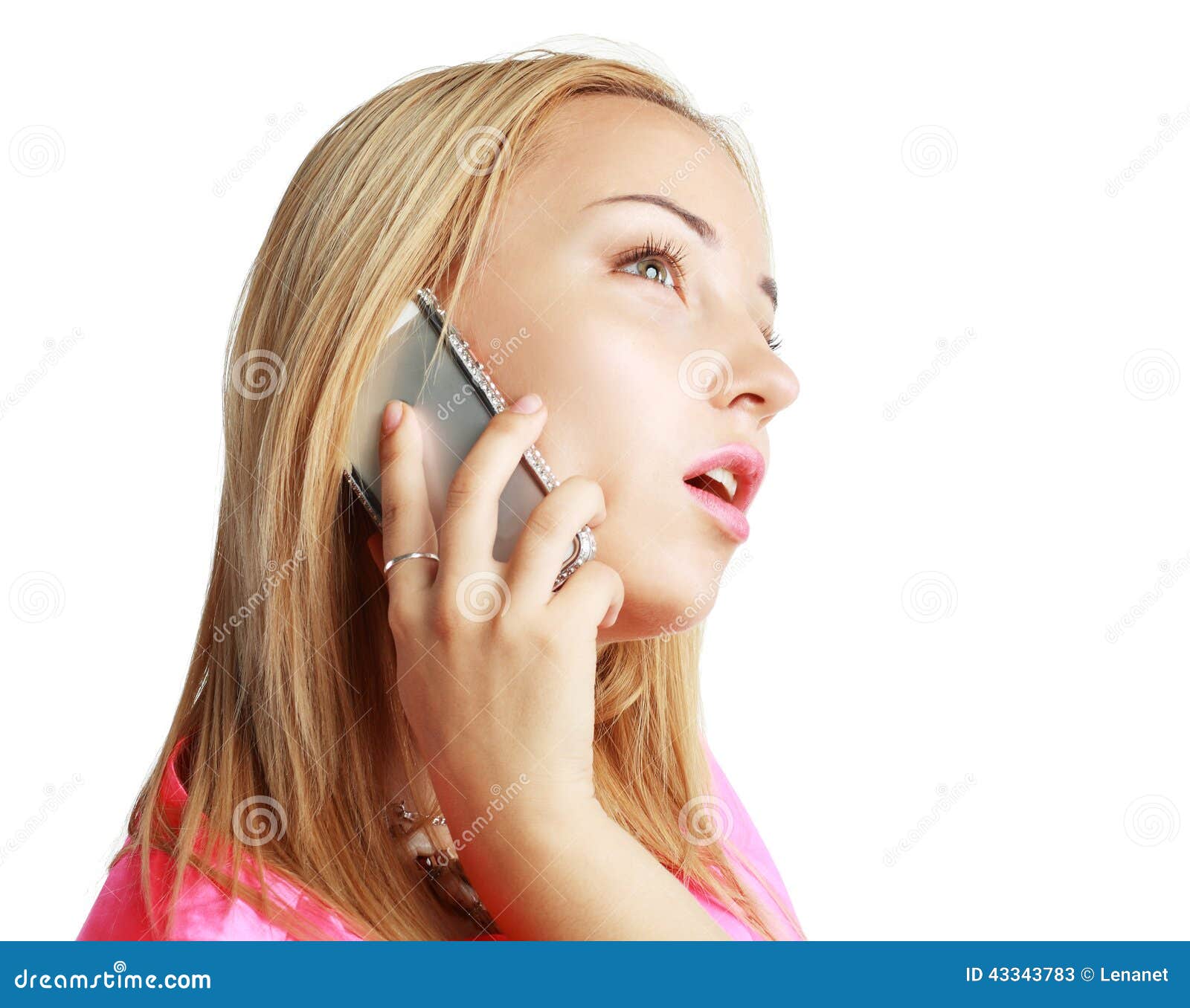 Woman with mobile stock image. Image of happy, people - 43343783