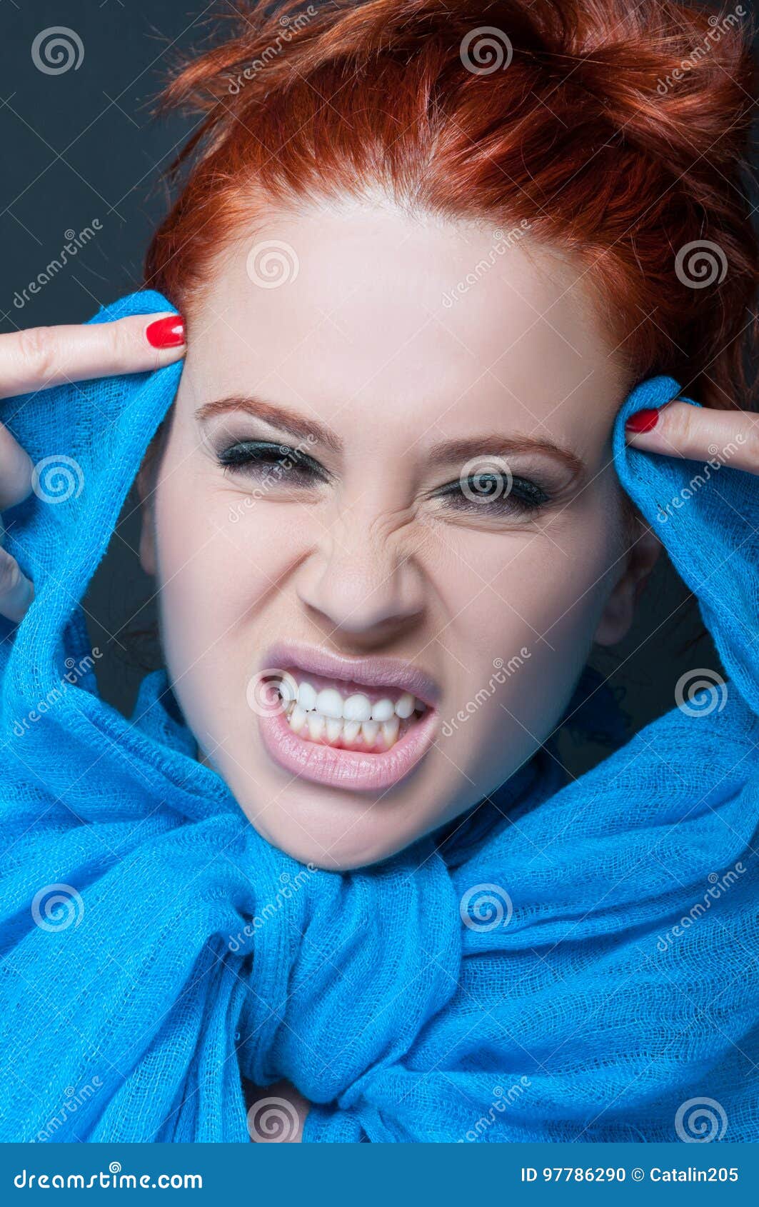 Woman Model with Crazy Expression Stock Photo - Image of person, close ...