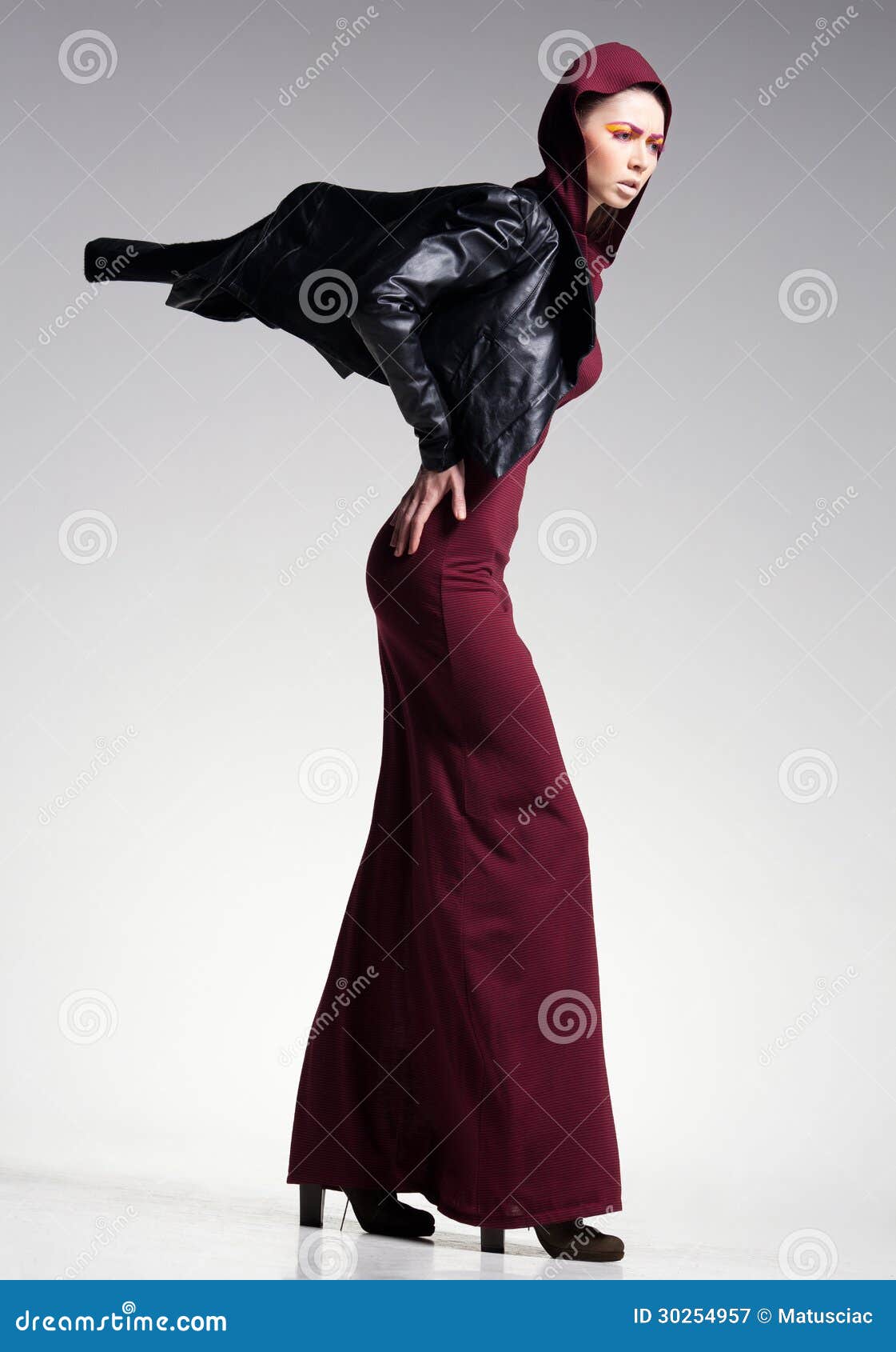 Woman Model Posing Very Dramatic in an Minimal Studio Setup Stock Image ...