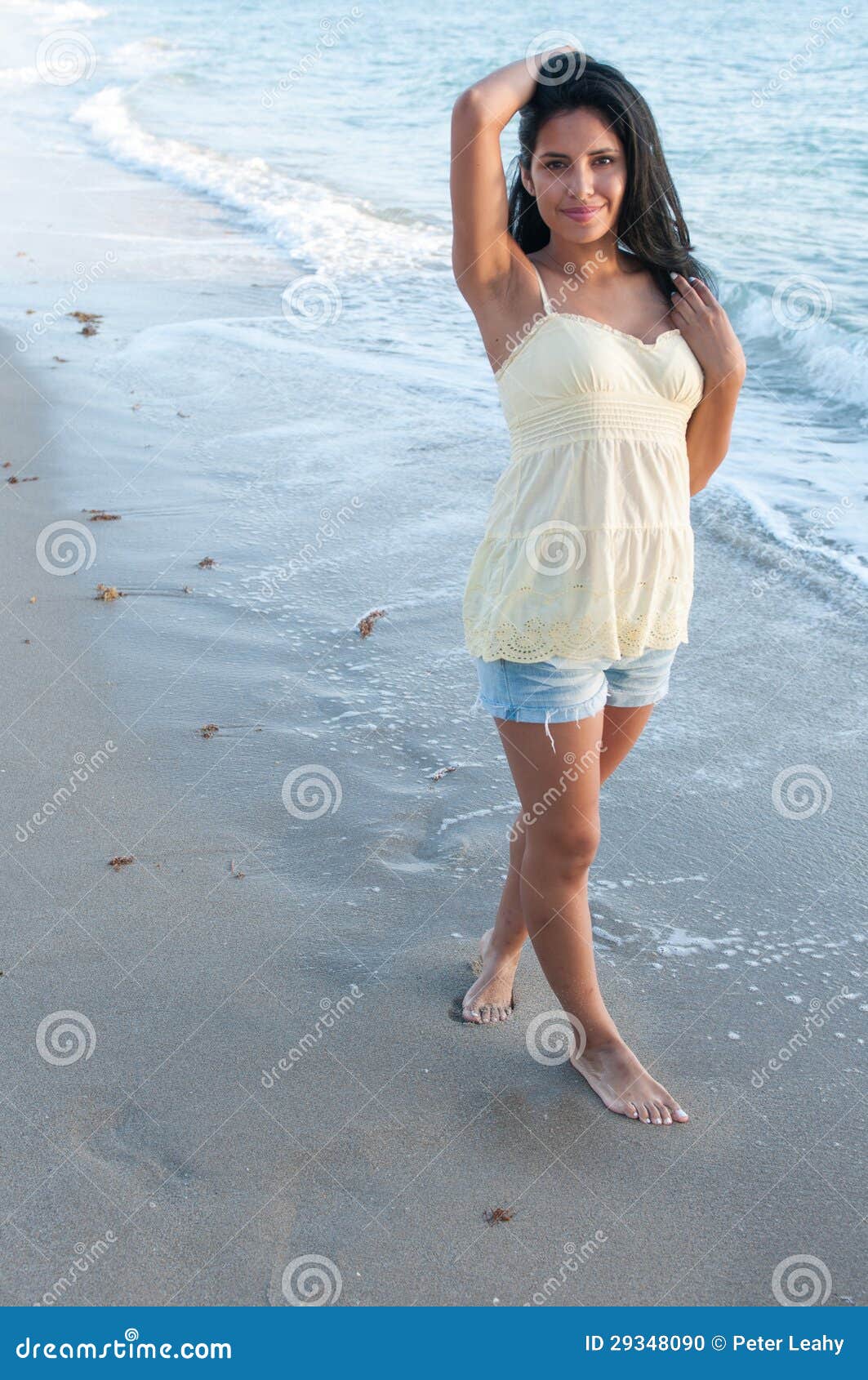 Woman Model at an Ocean Beach Stock Photo - Image of lifestyle, model ...
