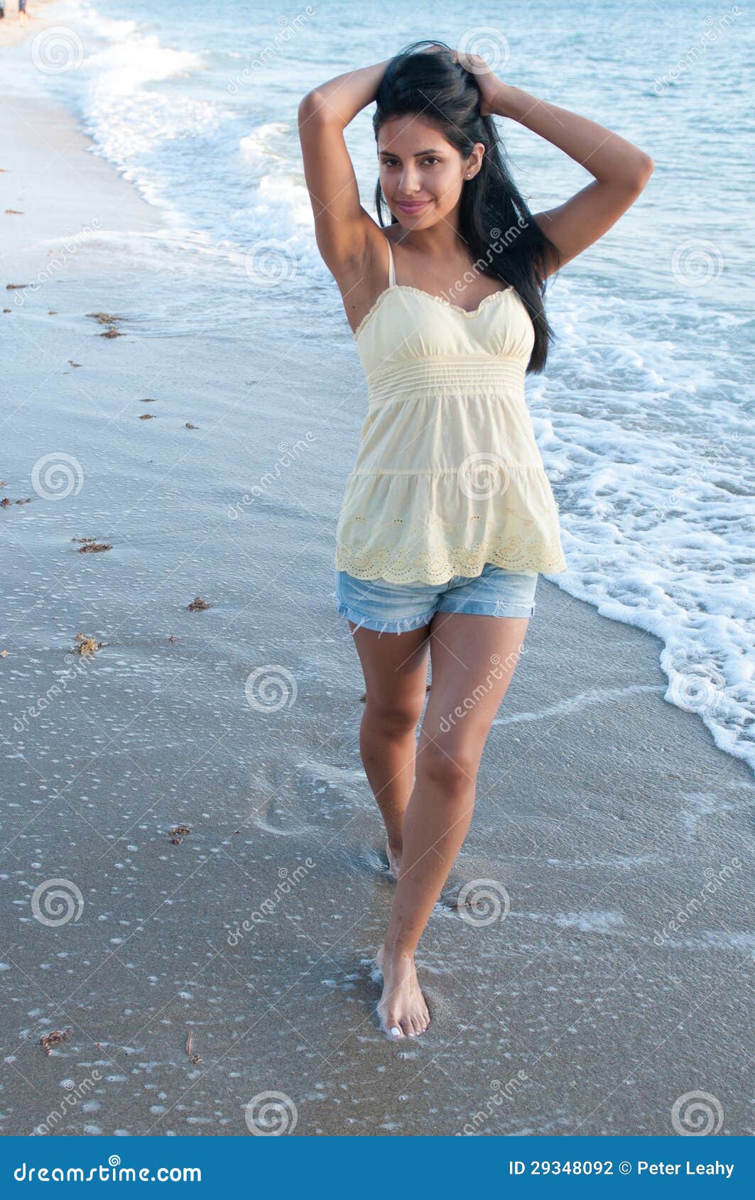 Woman Model at an Ocean Beach Stock Photo - Image of woman, fashion ...