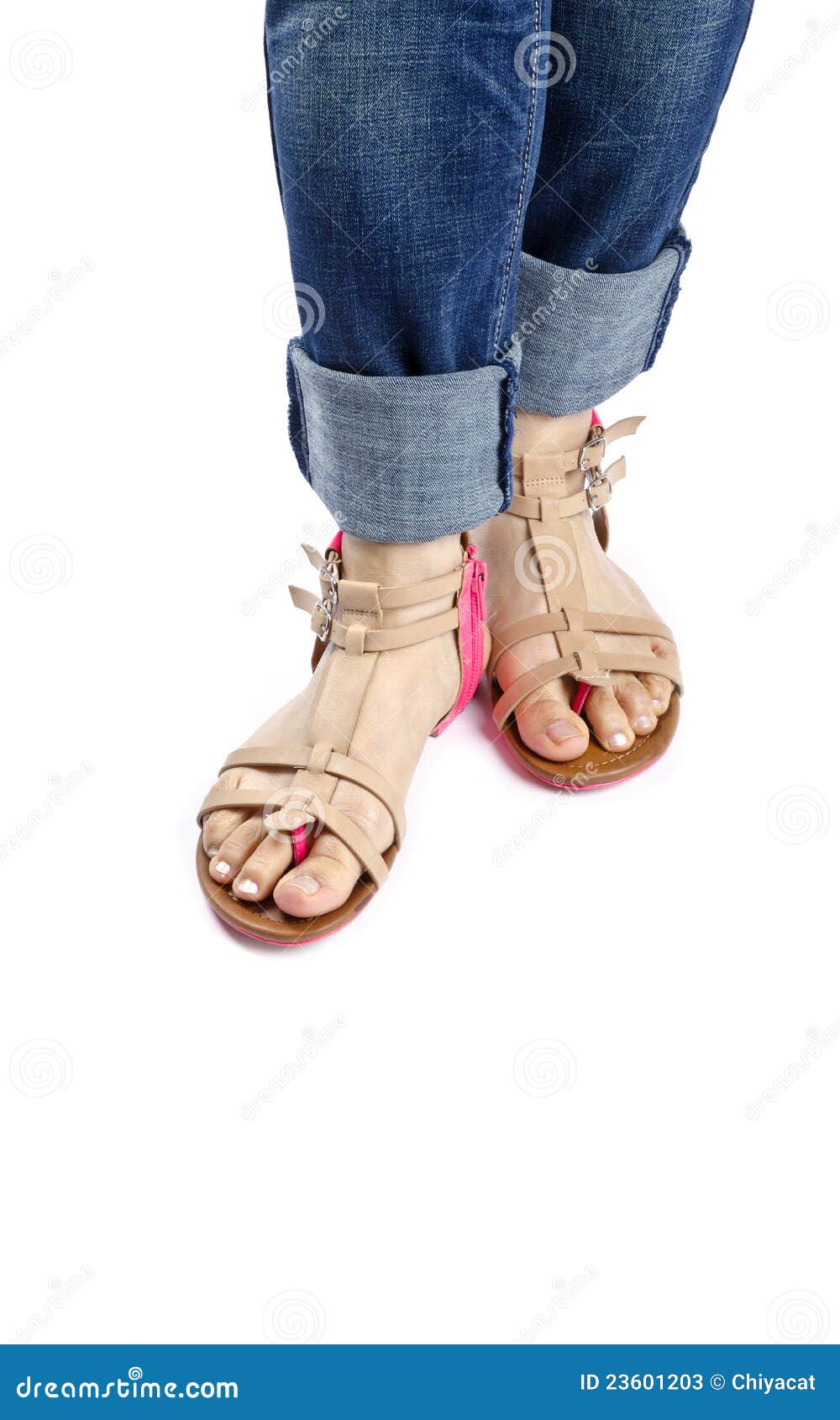 Woman Modeling Summer Sandals Stock Image - Image of summer, shoes ...