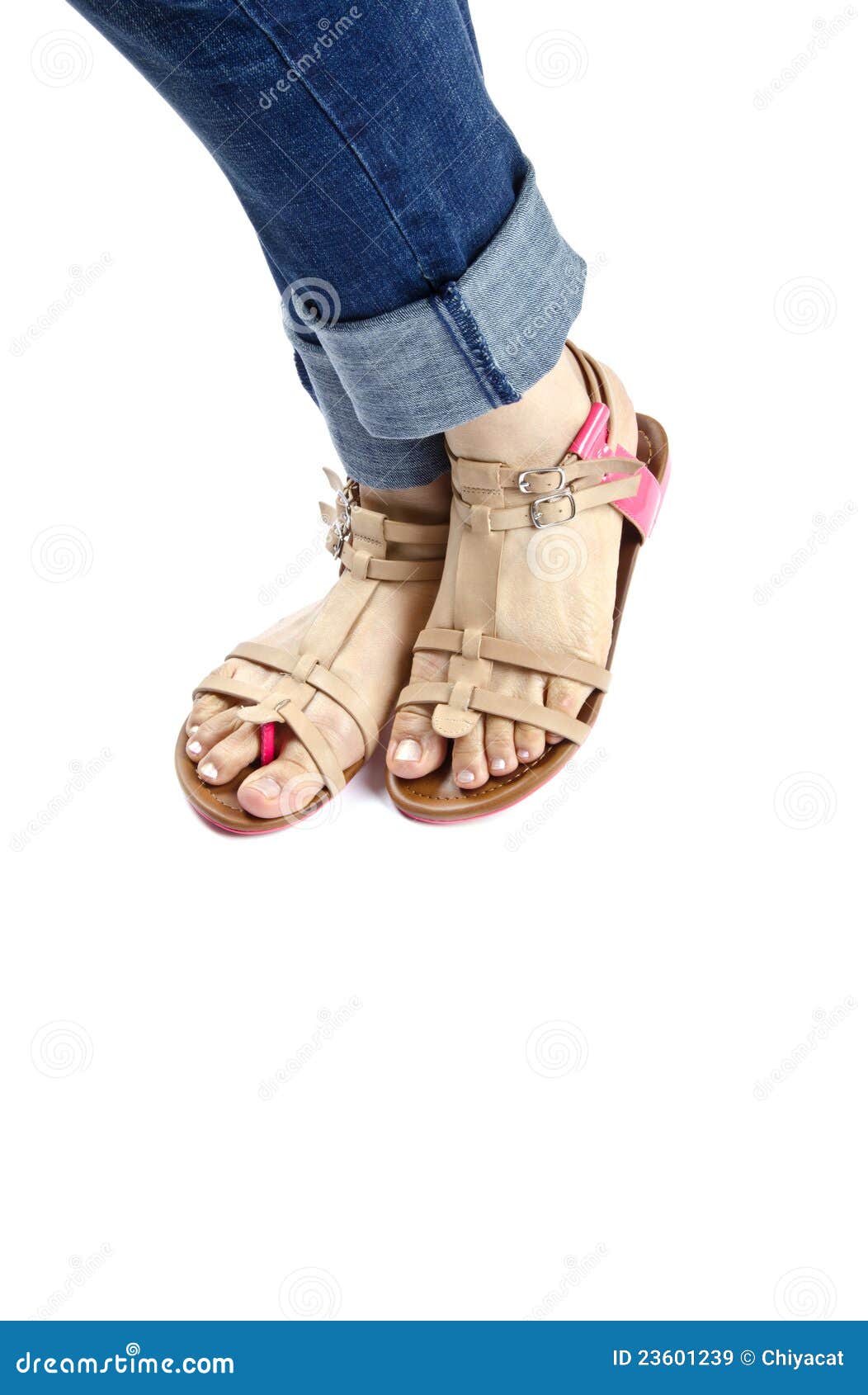 Woman Modeling Summer Sandals Stock Image - Image of isolated, cute ...